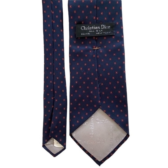 Dior | Accessories | Christian Dior Silk Neck Tie In Navy Blue | Poshmark